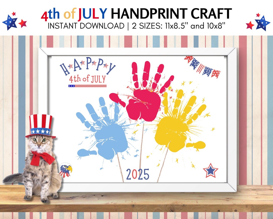 Sparkler Handprint Craft, 4th of July Handprint Craft, Handprint Art ...