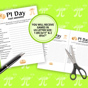 Pi Day Fast Answers Game, Trivia Game, Math Pi Day, Math Questions ...