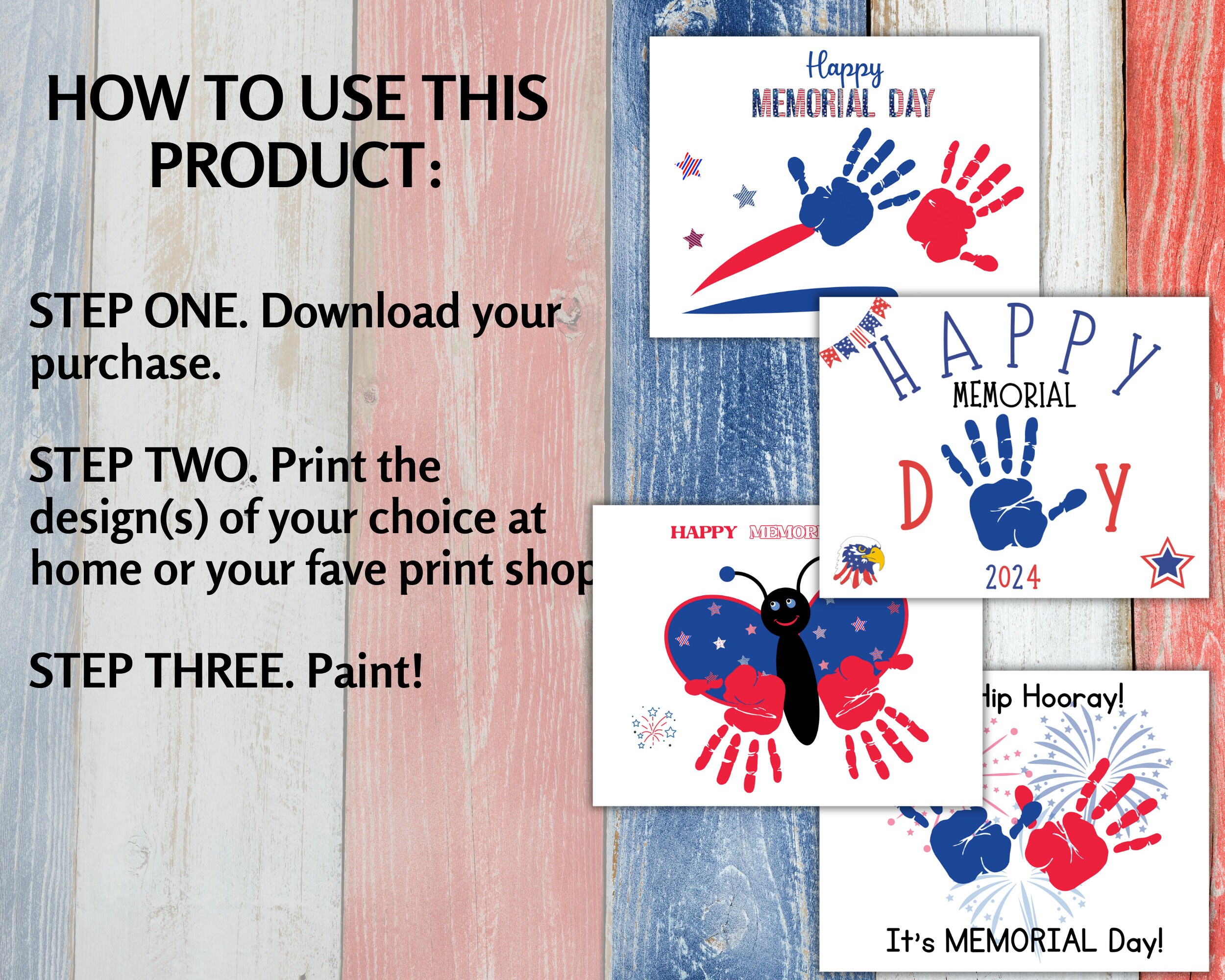 Memorial Day Handprint Craft, Patriotic Handprint Art, Handprint Sign ...