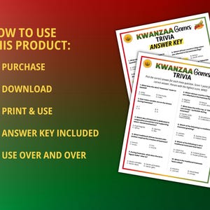 Kwanzaa Trivia, Kwanzaa Game, Holiday Party Games, Kwanzaa Educational ...
