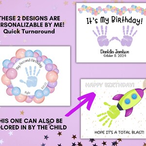 Birthday Handprint Craft Bundle, Birthday Handprint Craft, Birthday ...