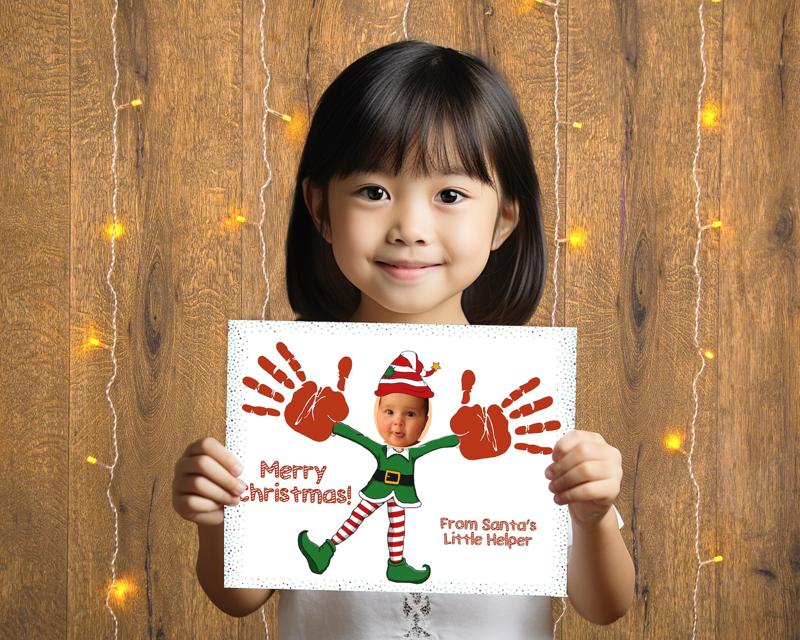 Editable Christmas Handprint Craft, Santa's Little Helper Handprint Art ...