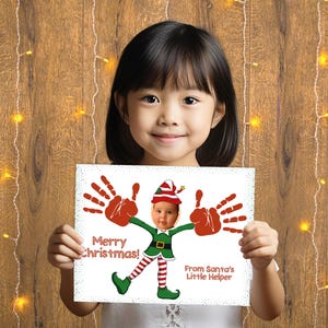 Editable Christmas Handprint Craft, Santa's Little Helper Handprint Art ...