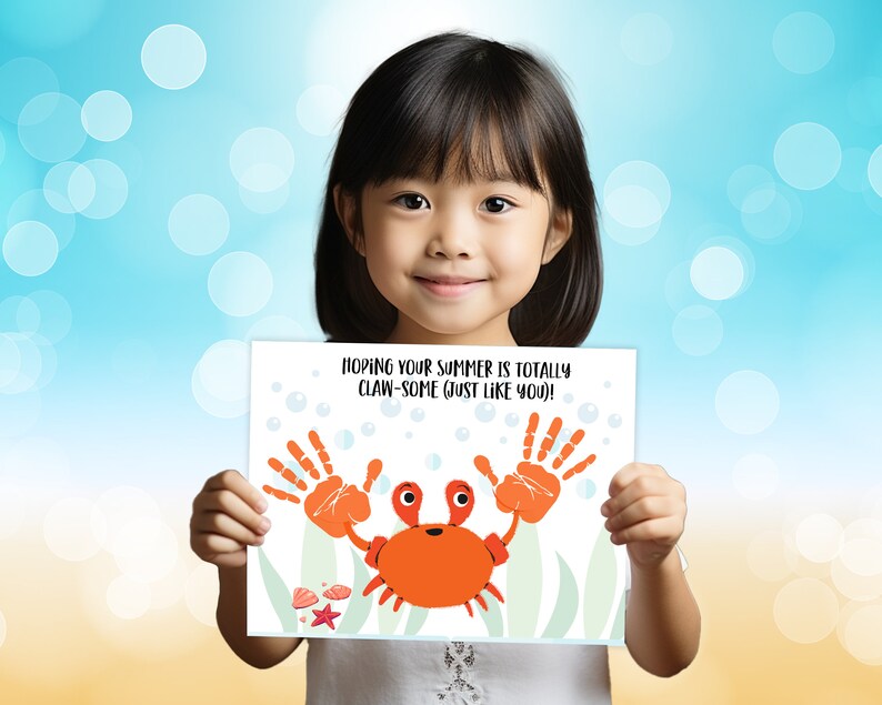Summer Handprint Craft, Crab Handprint Craft, Summer Handprint Art ...