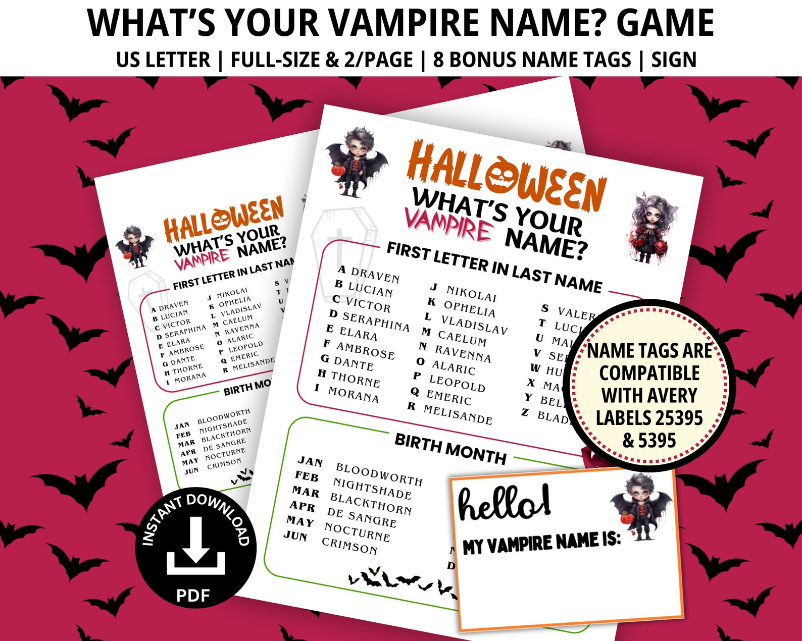 What's Your Vampire Name, Halloween Name Game, Whats Your Name ...