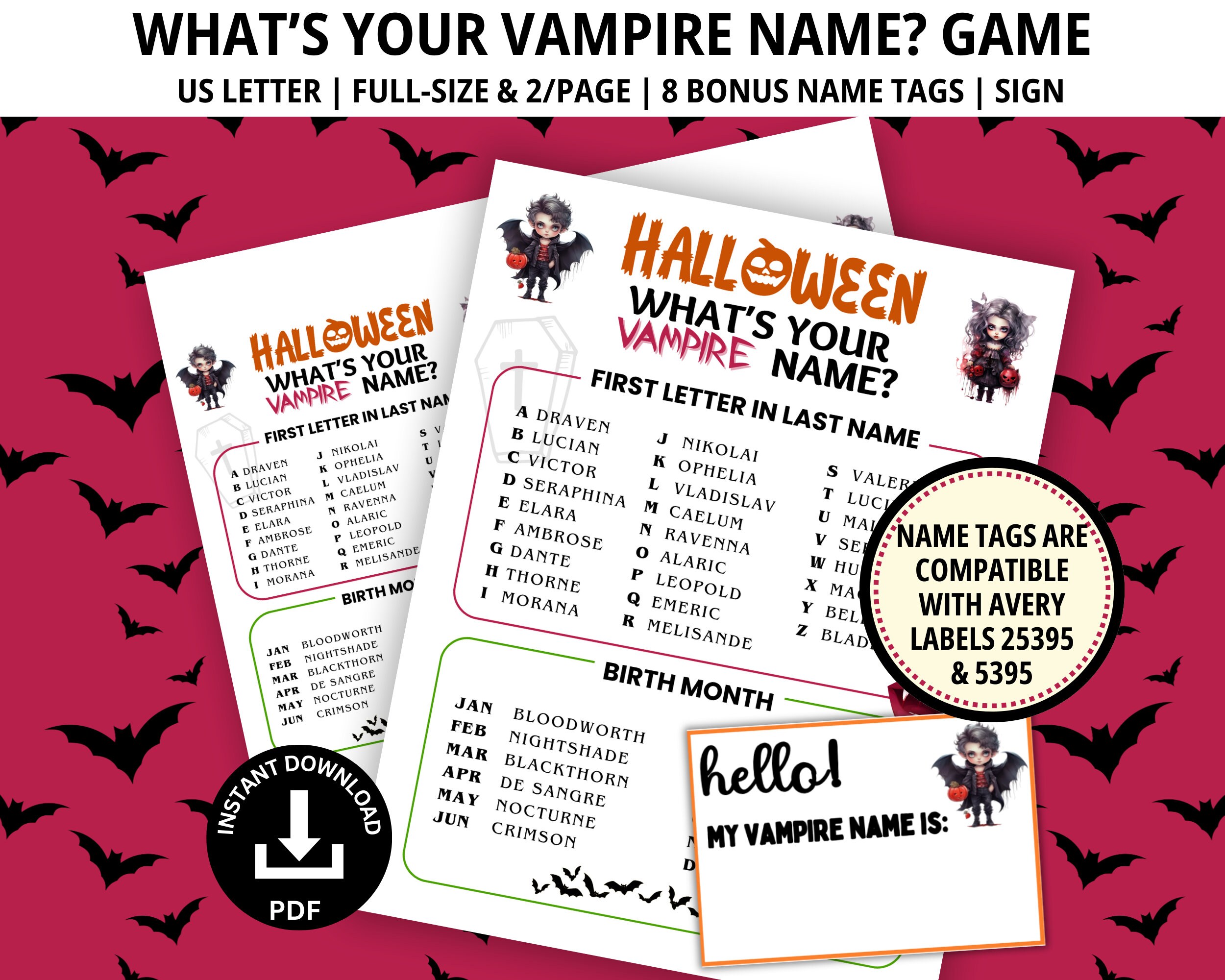 What's Your Vampire Name, Halloween Name Game, Whats Your Name ...