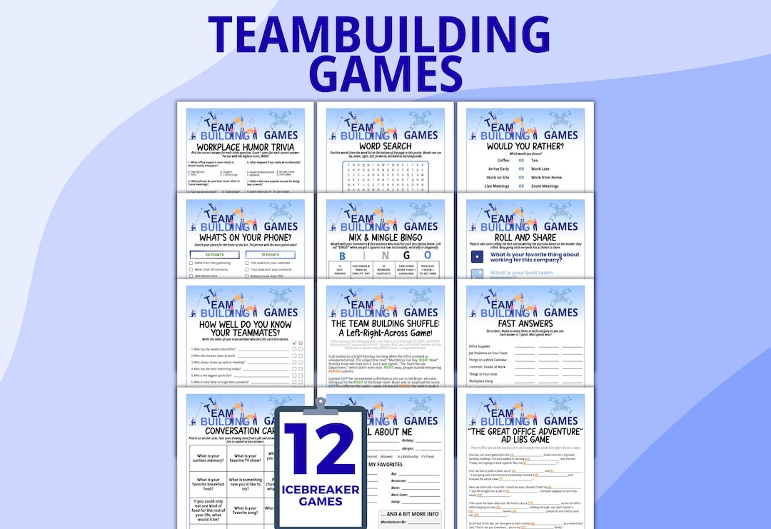 Team Building Games, Team Building Bundle, Team Bonding Games, Team ...