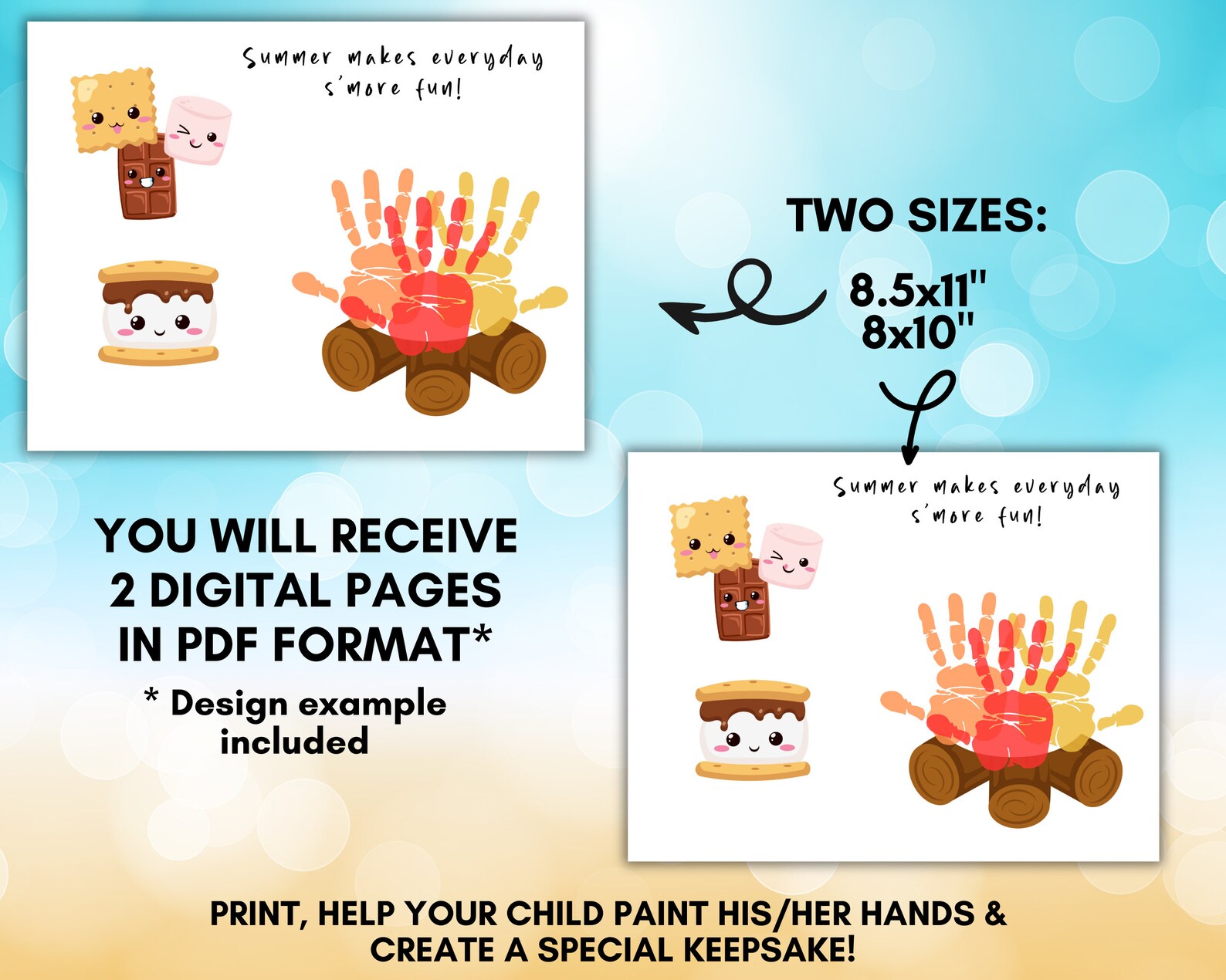 Summer Handprint Craft, S'mores Handprint Craft, Summer Handprint Art ...