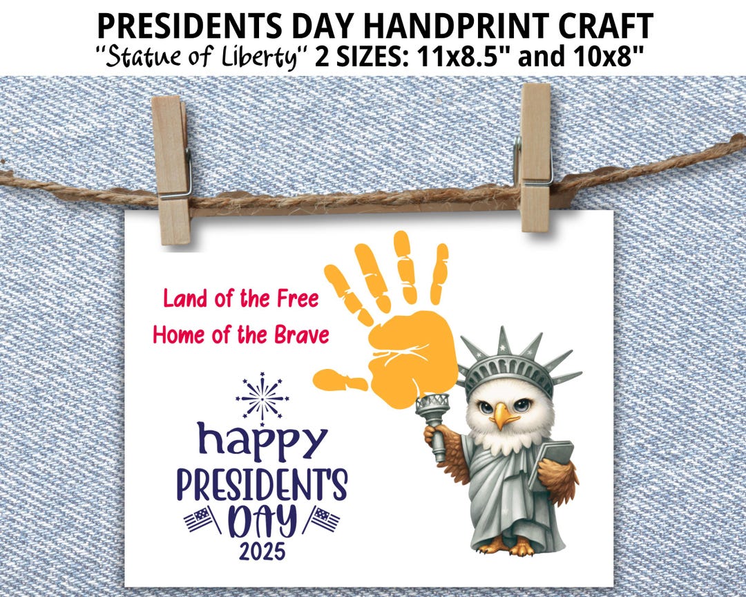Presidents Day Handprint Craft, Statue of Liberty Handprint, Patriotic ...
