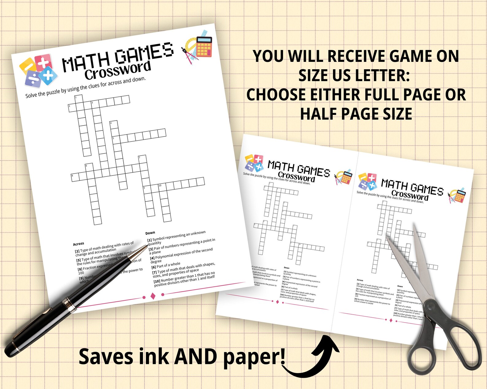 Math Crossword Puzzle, Math Games, Math Teacher, Math Activities, Word ...