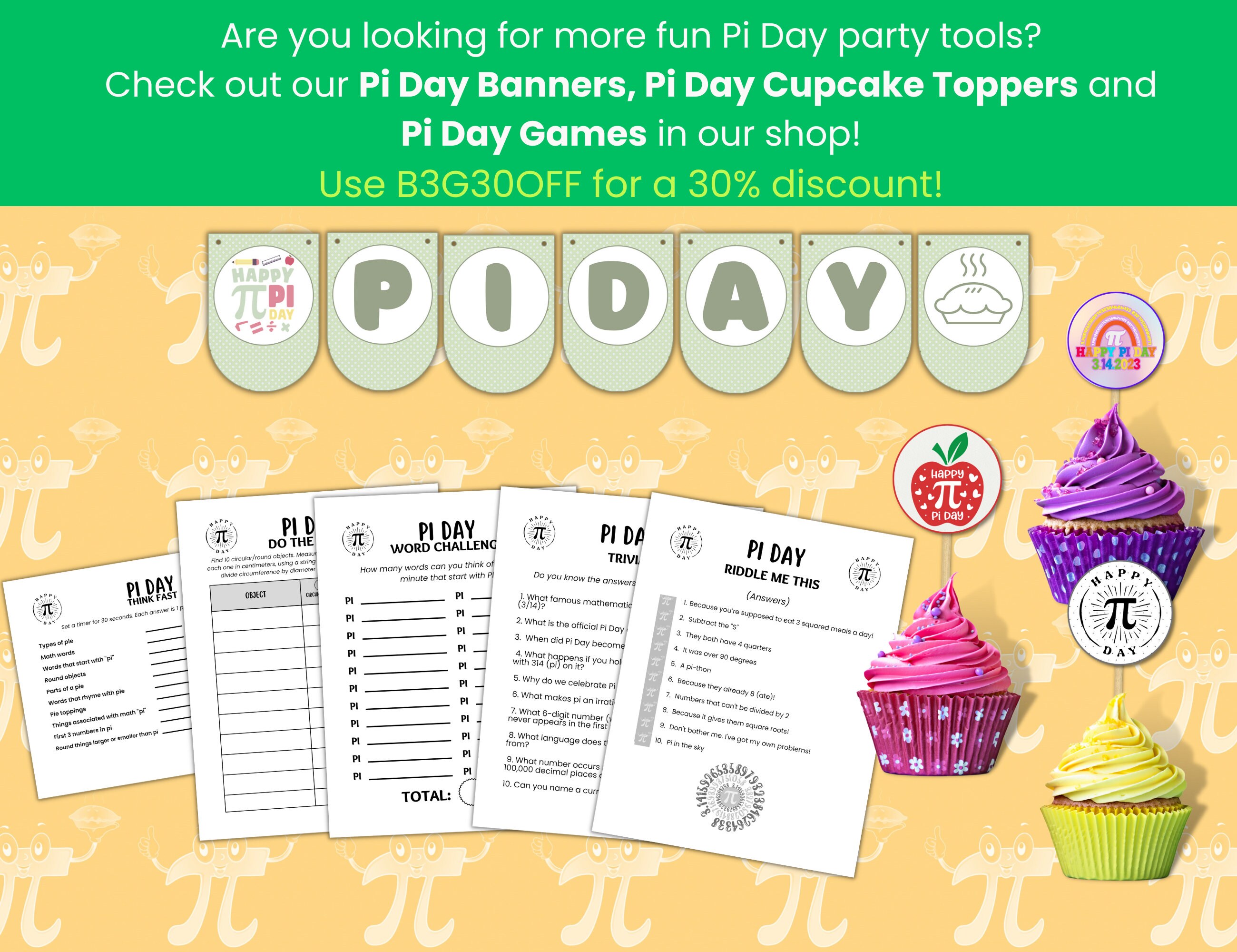 Pi Day Stickers, Collection 2, Printable Stickers, Pi Day Decor, Math ...