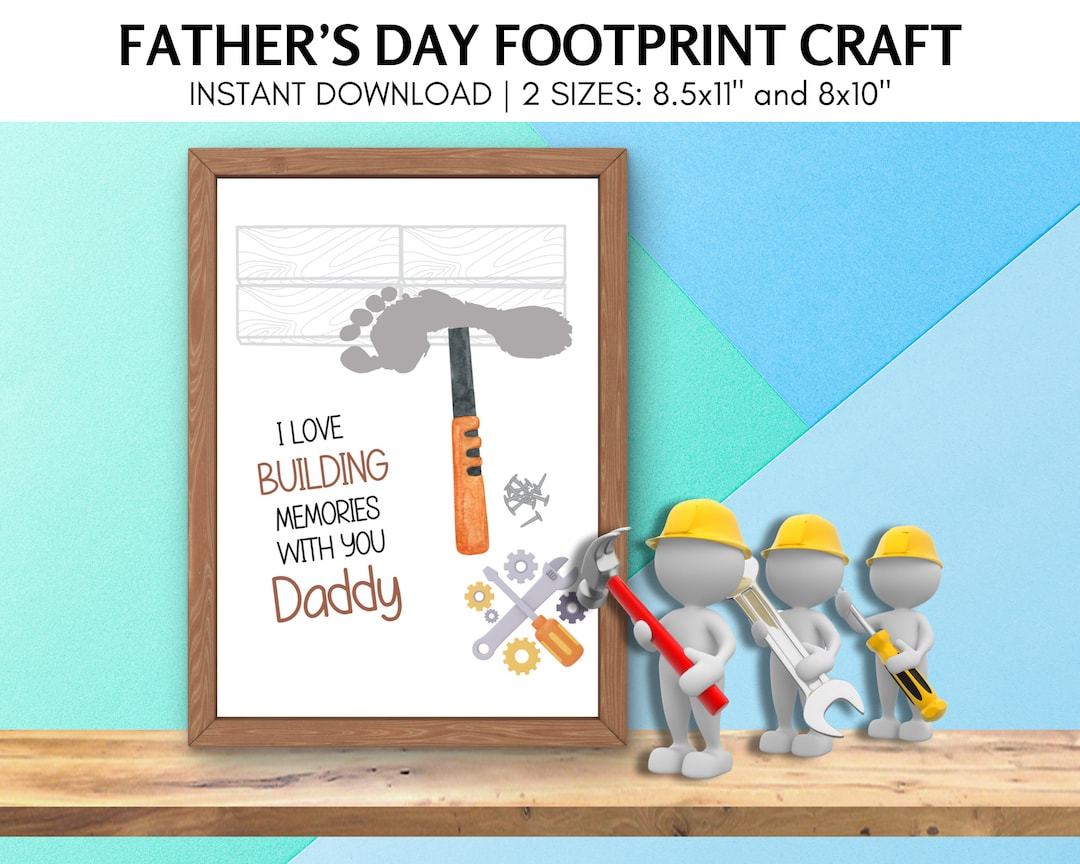 Father's Day Footprint Crafts, Fathers Day Footprint Art, Footprint ...