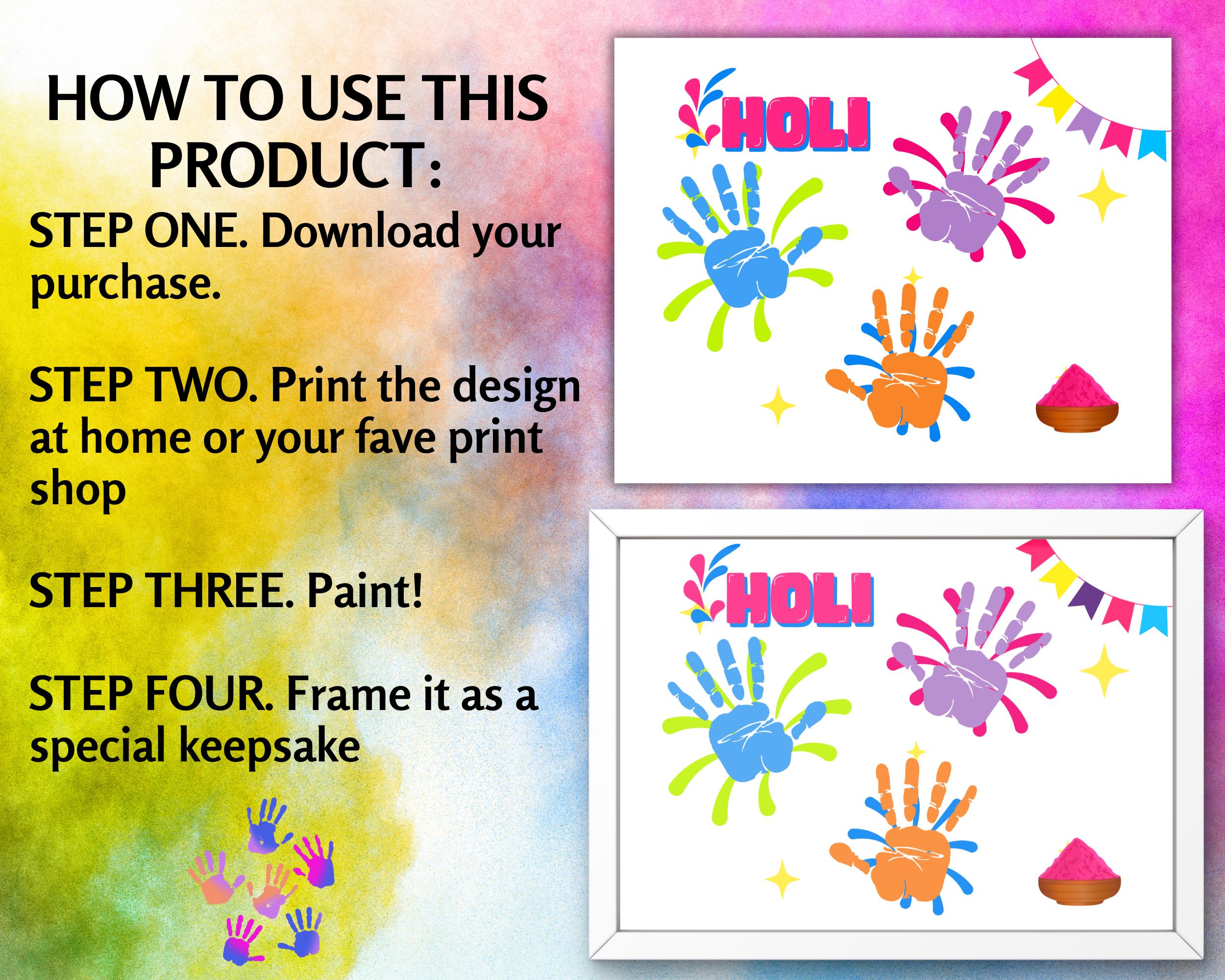 Holi Handprint Craft, Festival of Color, Handprint Art, Handprint Sign ...