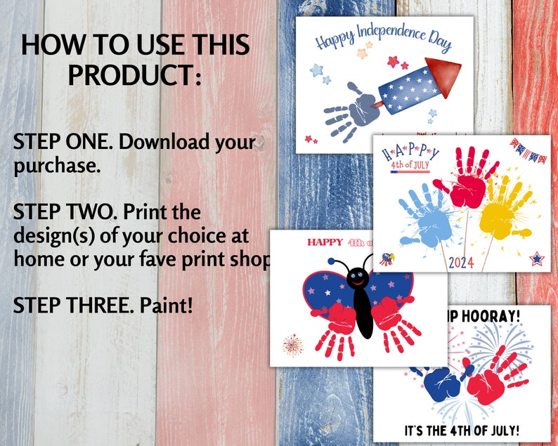 4th of July Handprint Craft, Patriotic Handprint Art, Handprint Sign ...