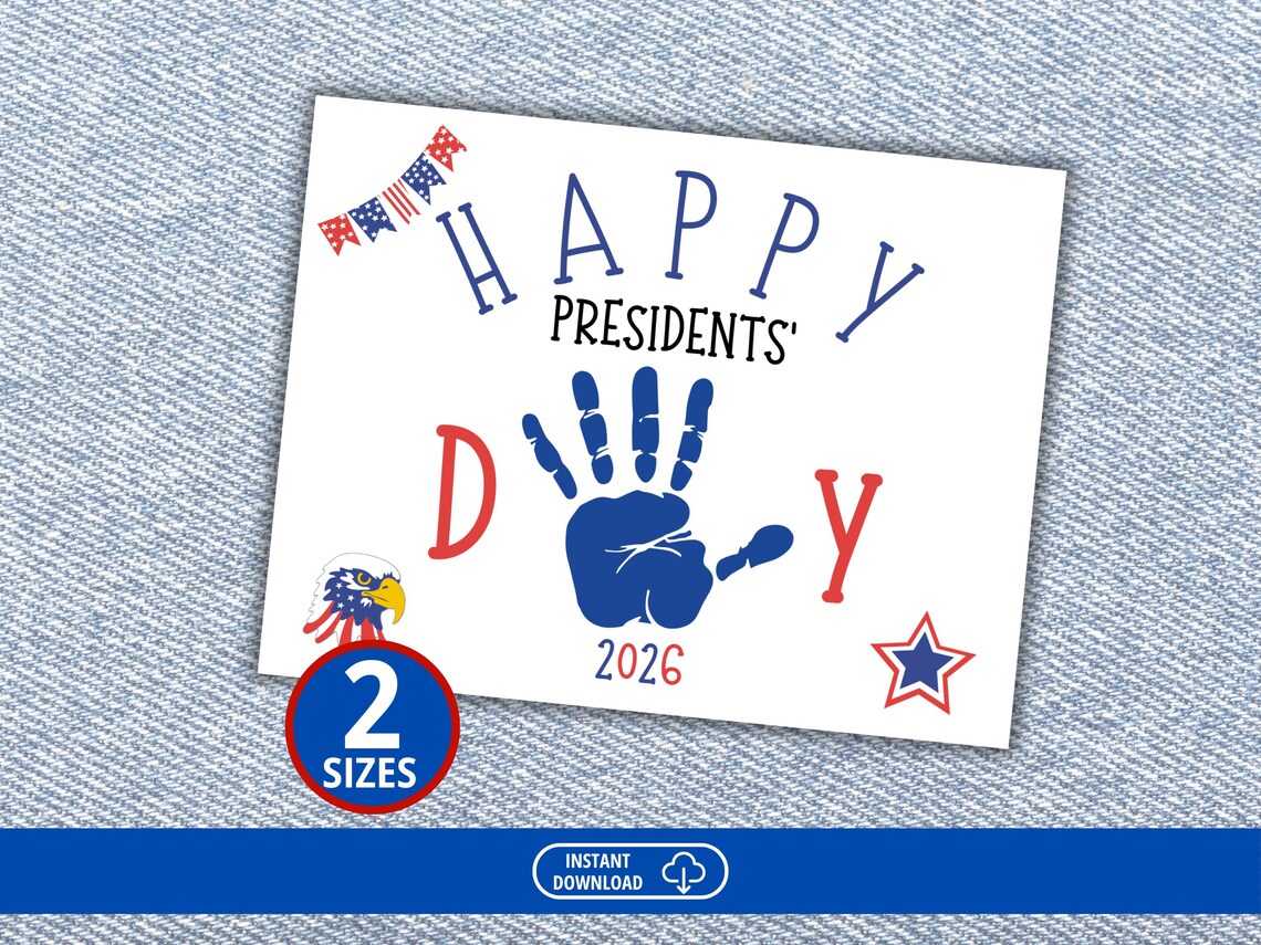Presidents Day Handprint Craft, Happy Presidents Day, Patriotic ...