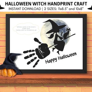 Halloween Handprint Craft, Witch Handprint, Fall Handprint Craft, Fall ...