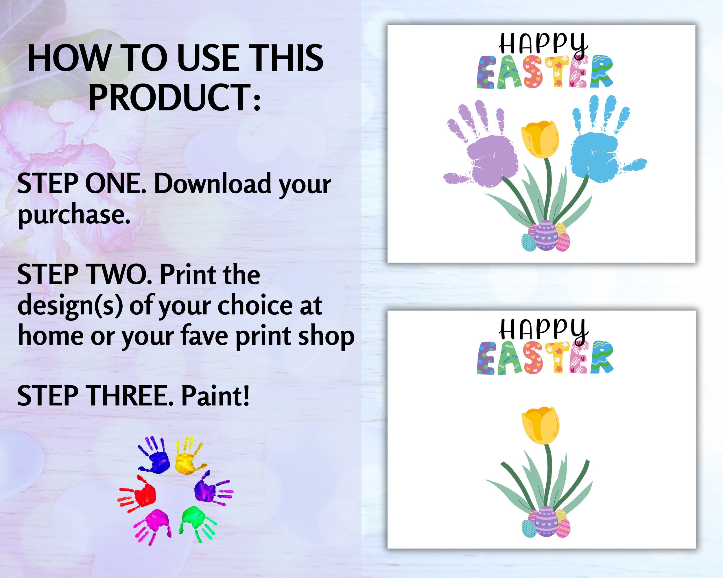 Easter Flowers Handprint Craft, Easter Handprint Art, Handprint Sign ...