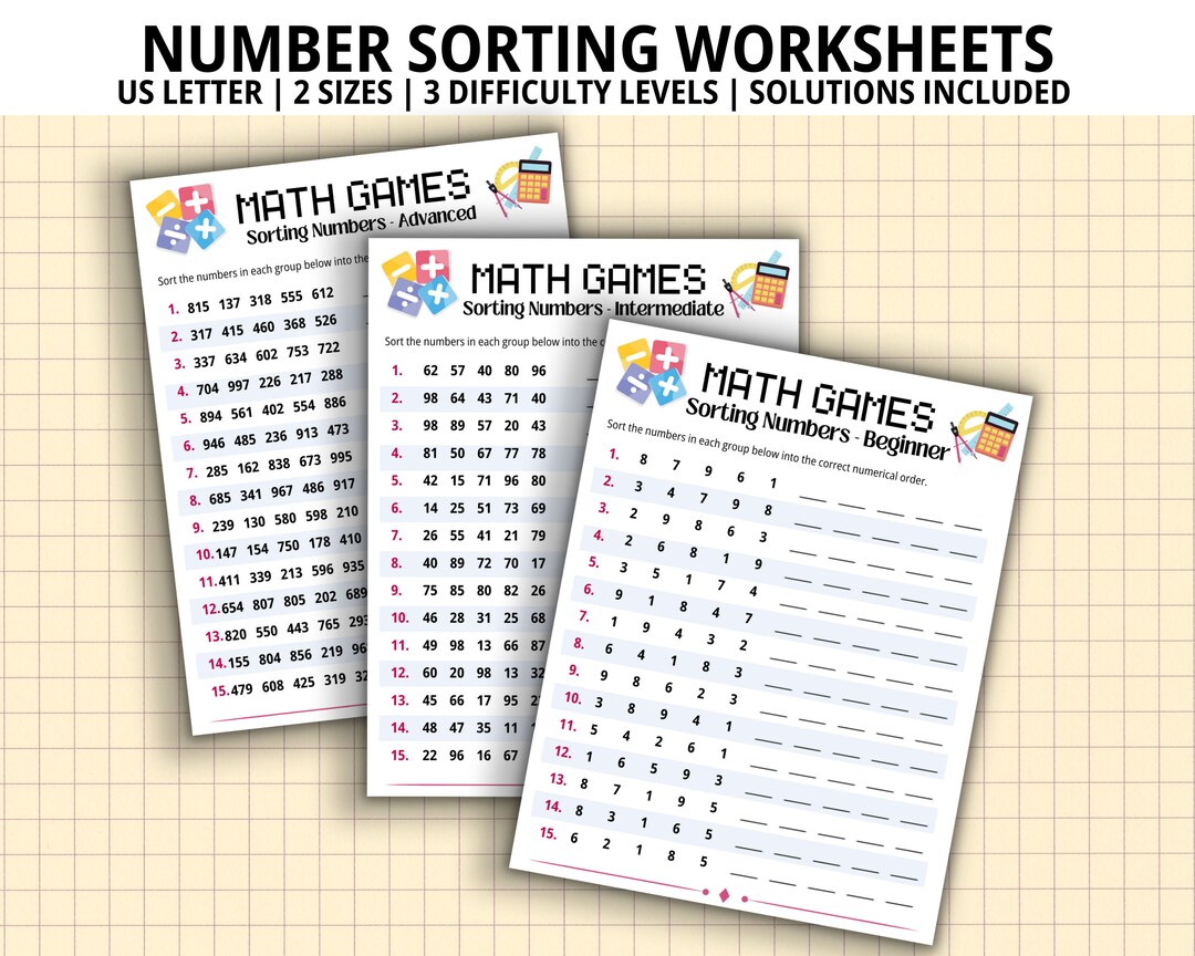 Number Sorting Worksheets, Math Worksheets, Math Teacher, Math ...