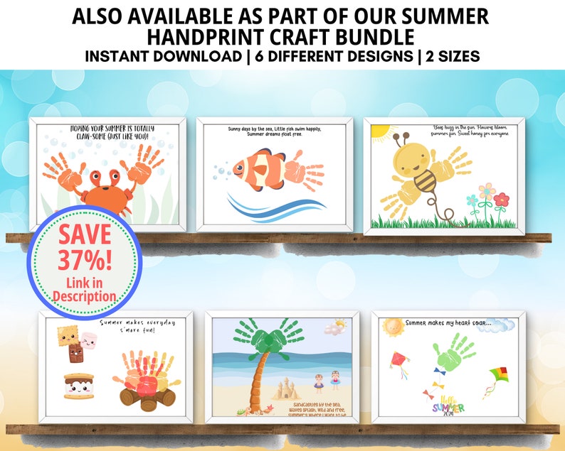 Summer Handprint Craft, Beach Handprint Craft, Summer Handprint Art ...