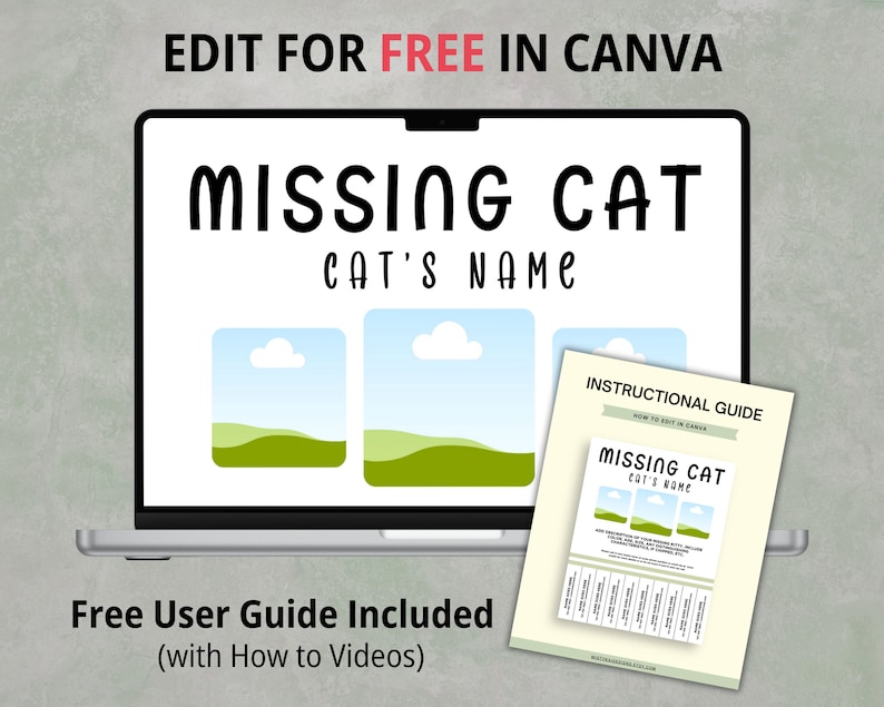 Lost Cat Flyer, Tear-off Flyer Template, Missing Cat Poster, Lost Kitty ...