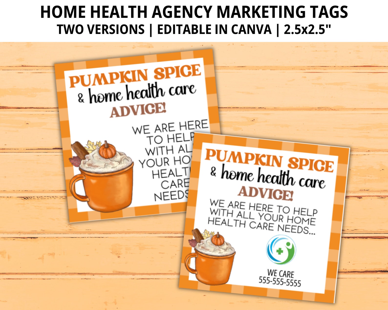 Home Health Marketing Tags, Pop by Tags, Pumpkin Spice Tags, Home ...