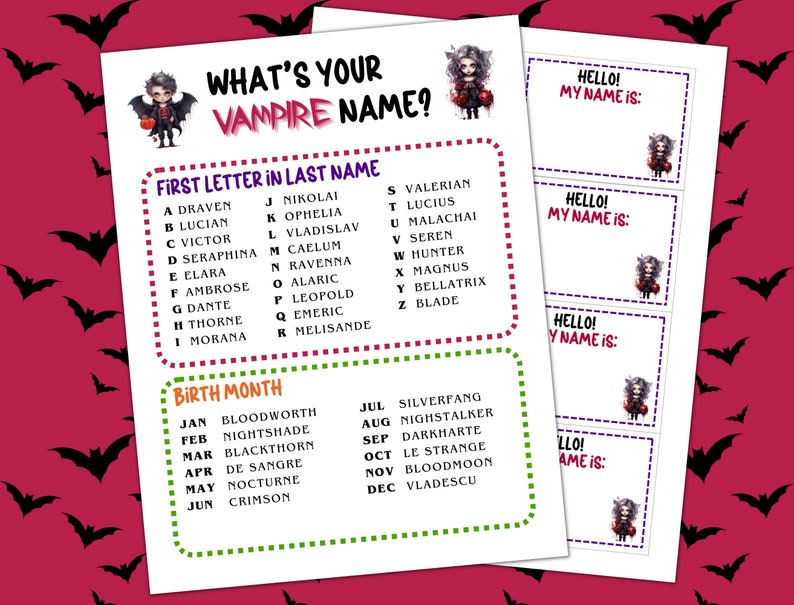 What's Your Vampire Name, Halloween Name Game, Whats Your Name ...