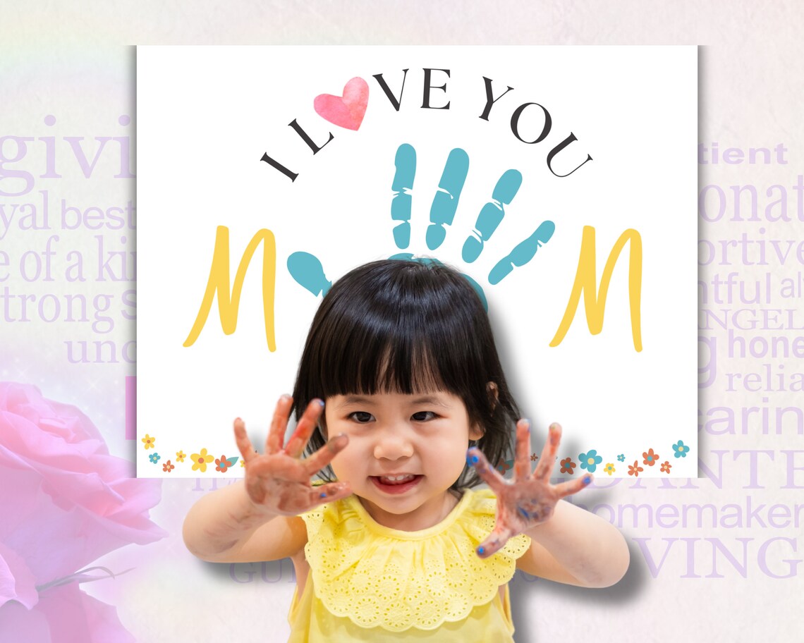 Mother's Day Handprint Craft, I Love You Mom, Handprint Art, Handprint ...