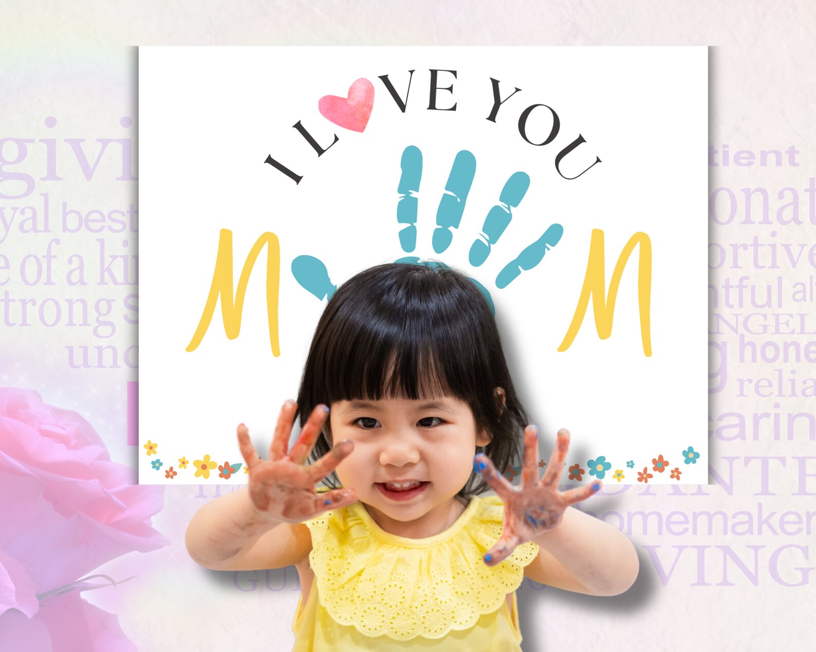 Mother's Day Handprint Craft, I Love You Mom, Handprint Art, Handprint ...