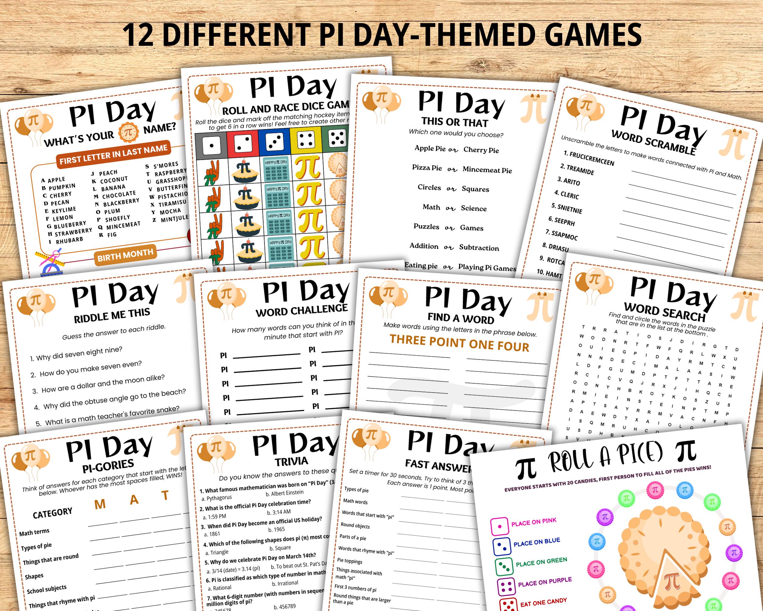 Printable Pi Day Party Bundle, Pi Day Party Favors, Math Pi Day Banner ...