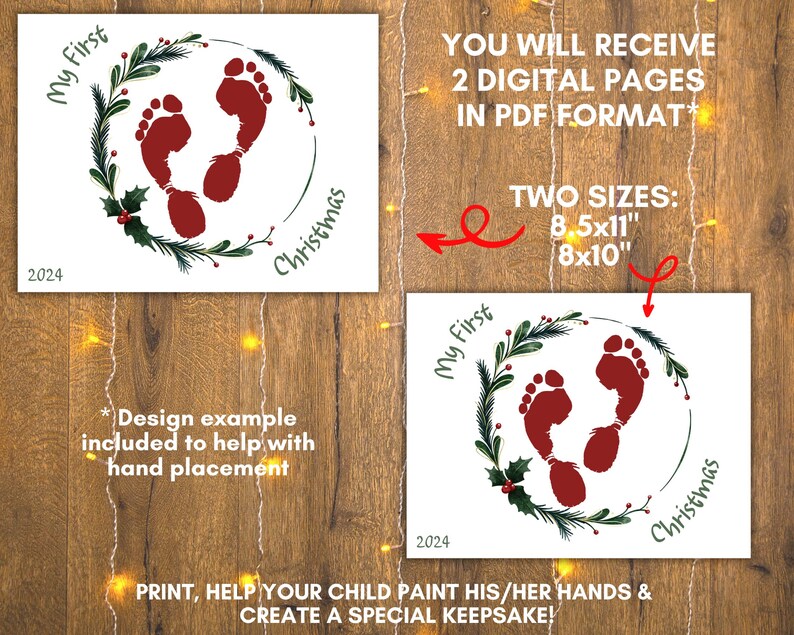 Christmas Handprint Craft, My First Christmas Footprint, Winter ...