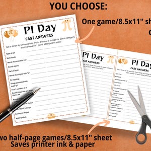 Pi Day Fast Answers Game, Trivia Game, Math Pi Day, Math Questions ...