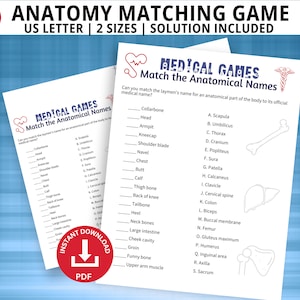 Anatomy Terms Matching Game, Medical Trivia, Health Trivia, Medical ...