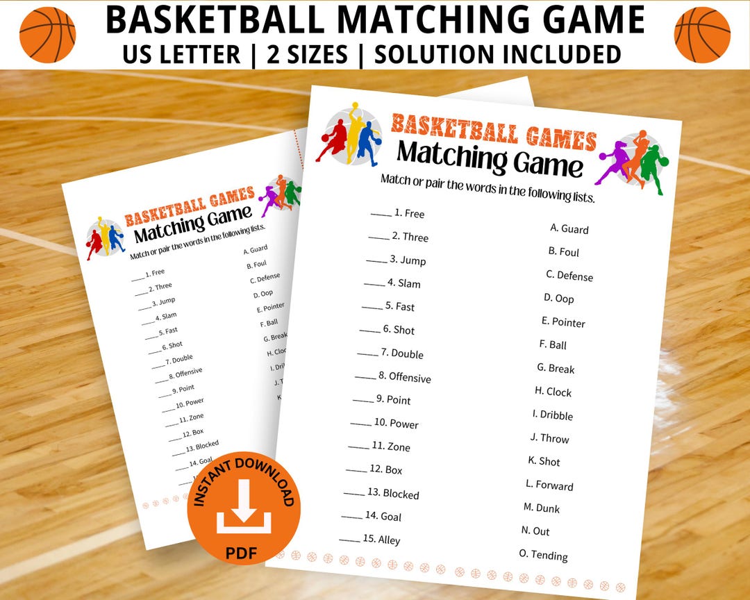 Basketball Matching Game, Basketball Games, Basketball Party, Family ...