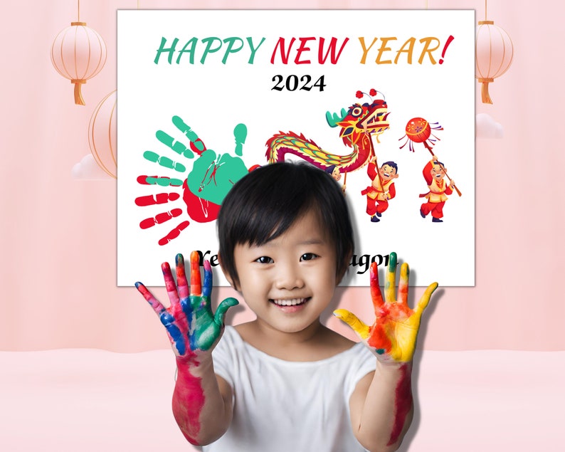 Lunar New Years Handprint Craft, Chinese New Year Handprint Art ...