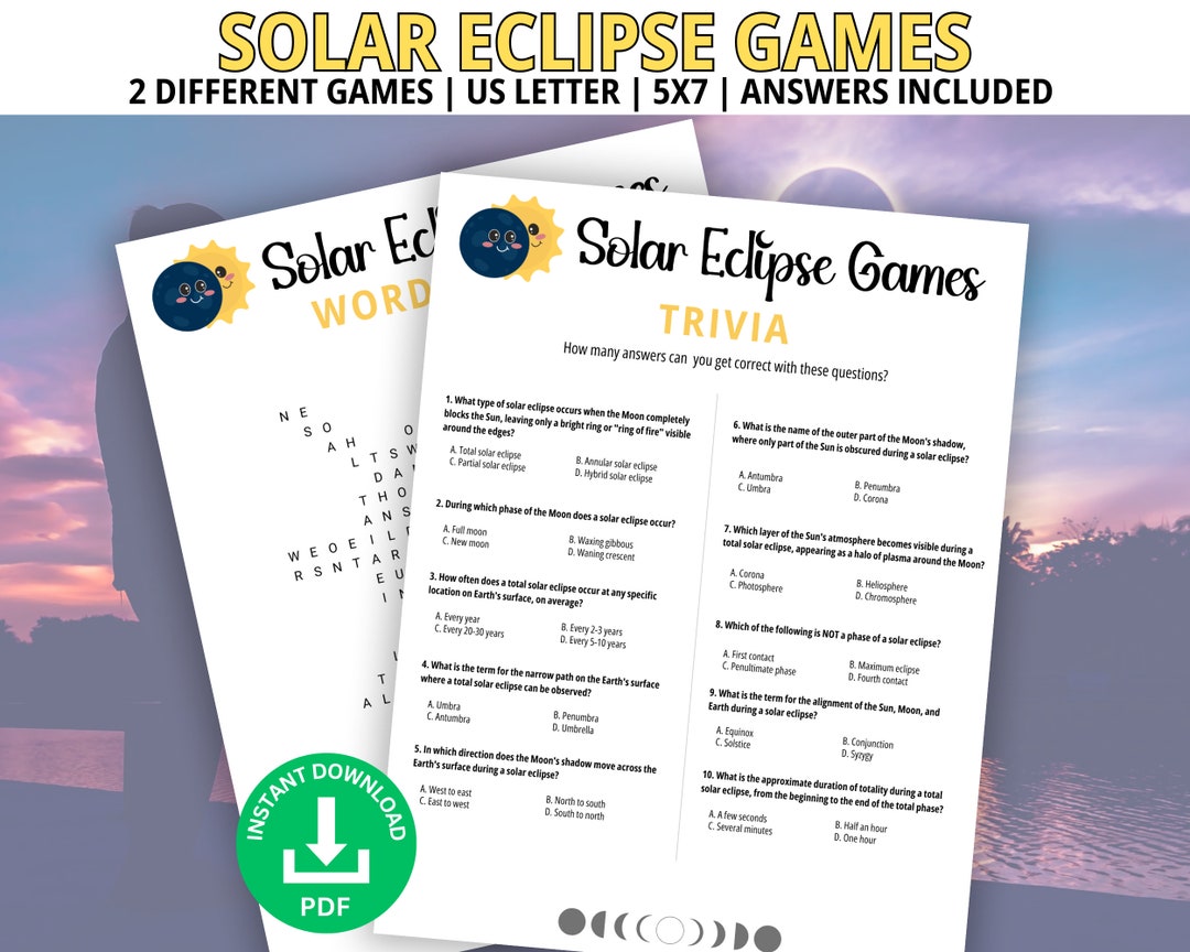 Solar Eclipse Games, Total Solar Eclipse, Family Game Night, Office ...