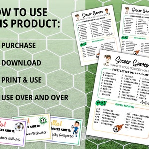 What's Your Soccer Name Game, Soccer Games, Family Game Night, Soccer ...