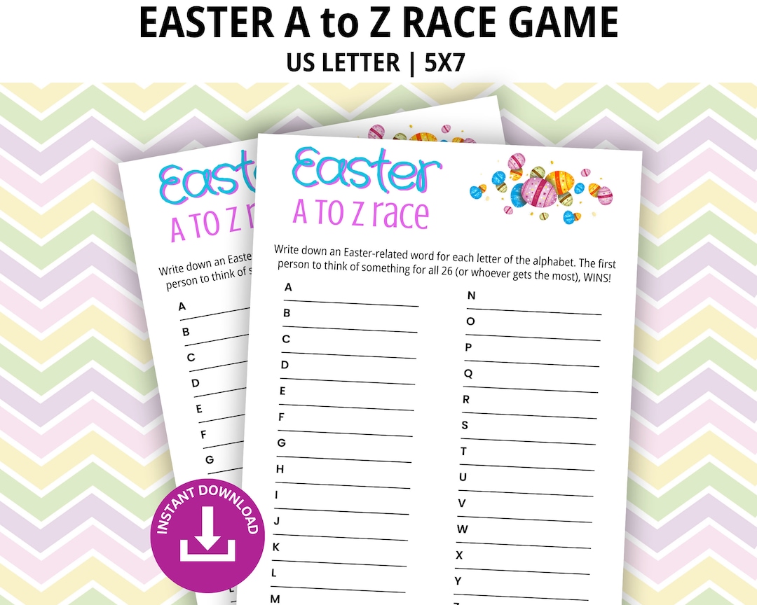 Easter Word Race Game, Easter Games, Easter Party Game, Family Game ...