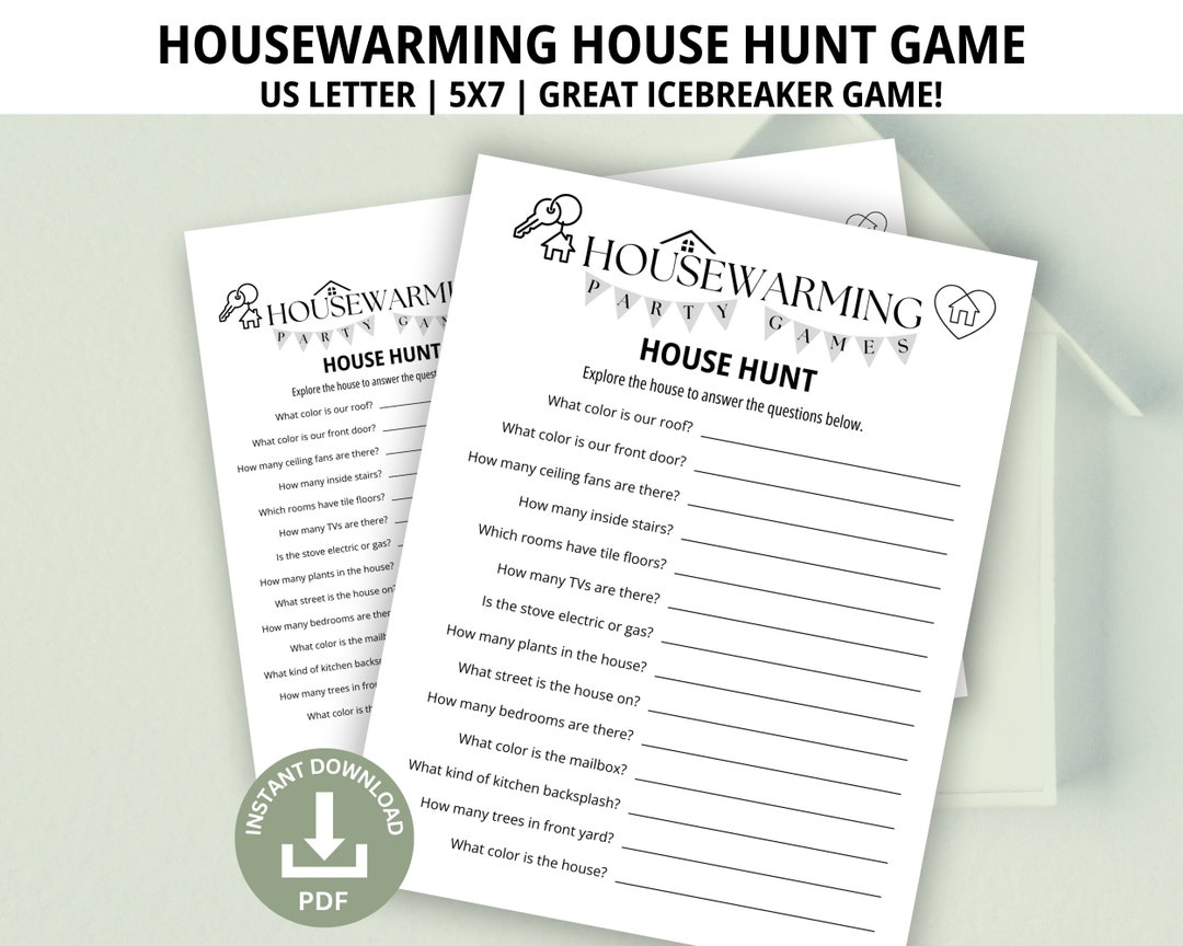 Housewarming Games, House Hunt, Housewarming Party, New House Party ...