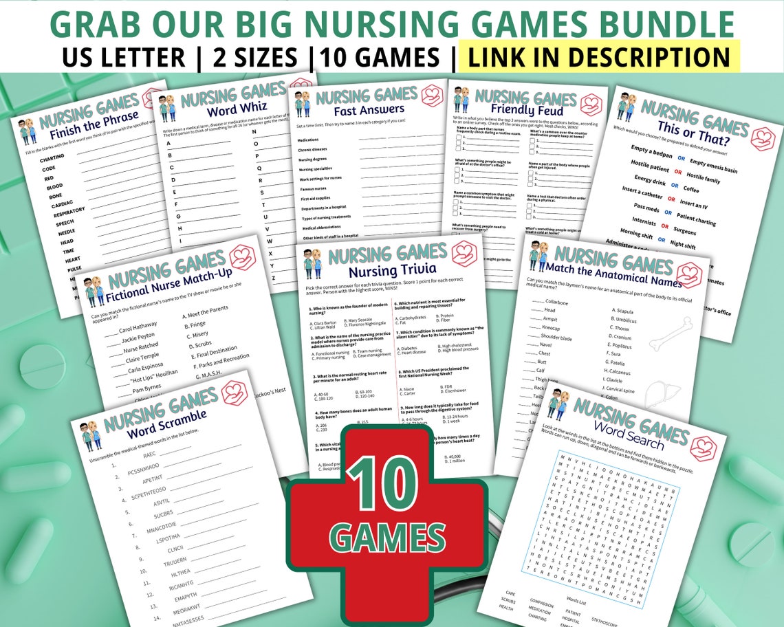Nursing Word Whiz Game, Nursing Games, Nurse Games, A to Z Game ...