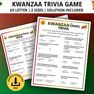 Kwanzaa Trivia, Kwanzaa Game, Holiday Party Games, Kwanzaa Educational ...