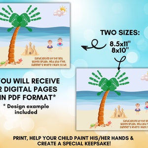 Summer Handprint Craft, Beach Handprint Craft, Summer Handprint Art ...