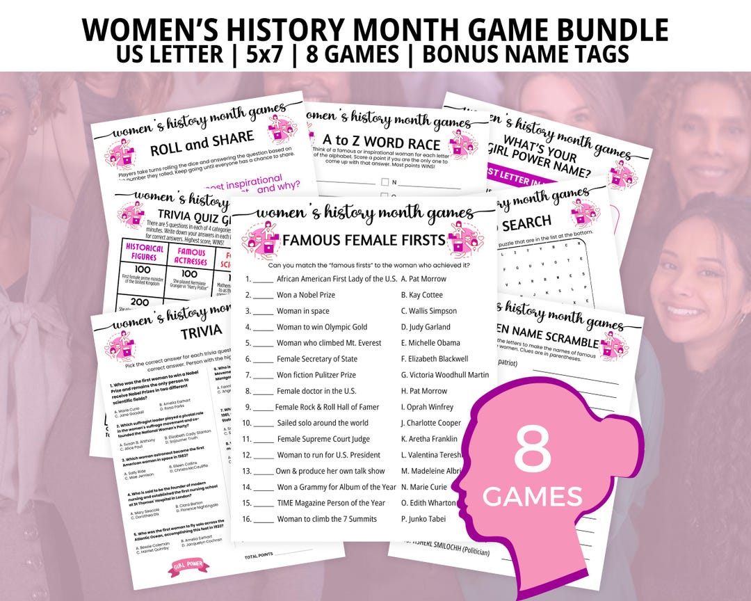 Womens History Month Games Bundle, Womens History Month, Family Game ...
