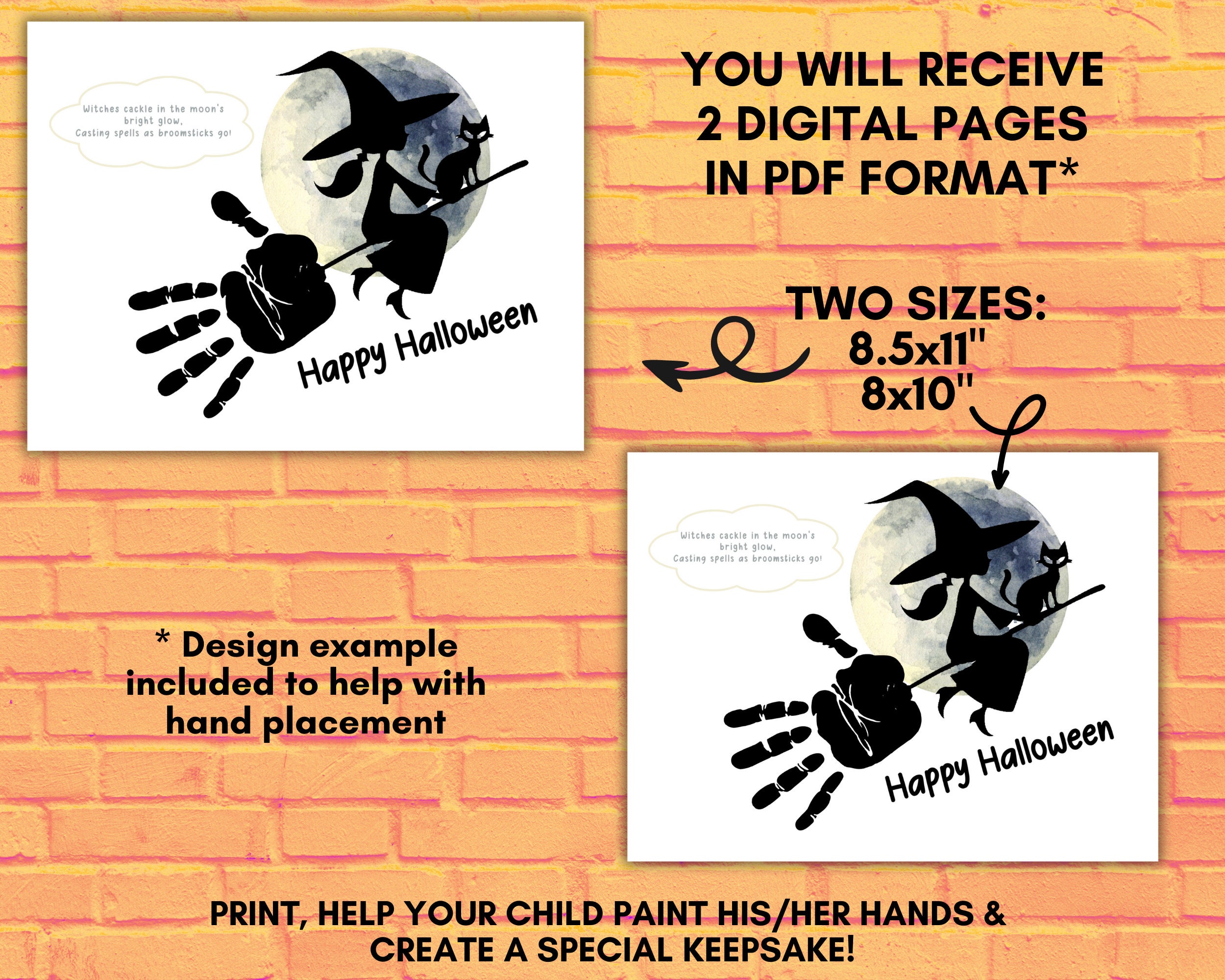 Halloween Handprint Craft, Witch Handprint, Fall Handprint Craft, Fall ...