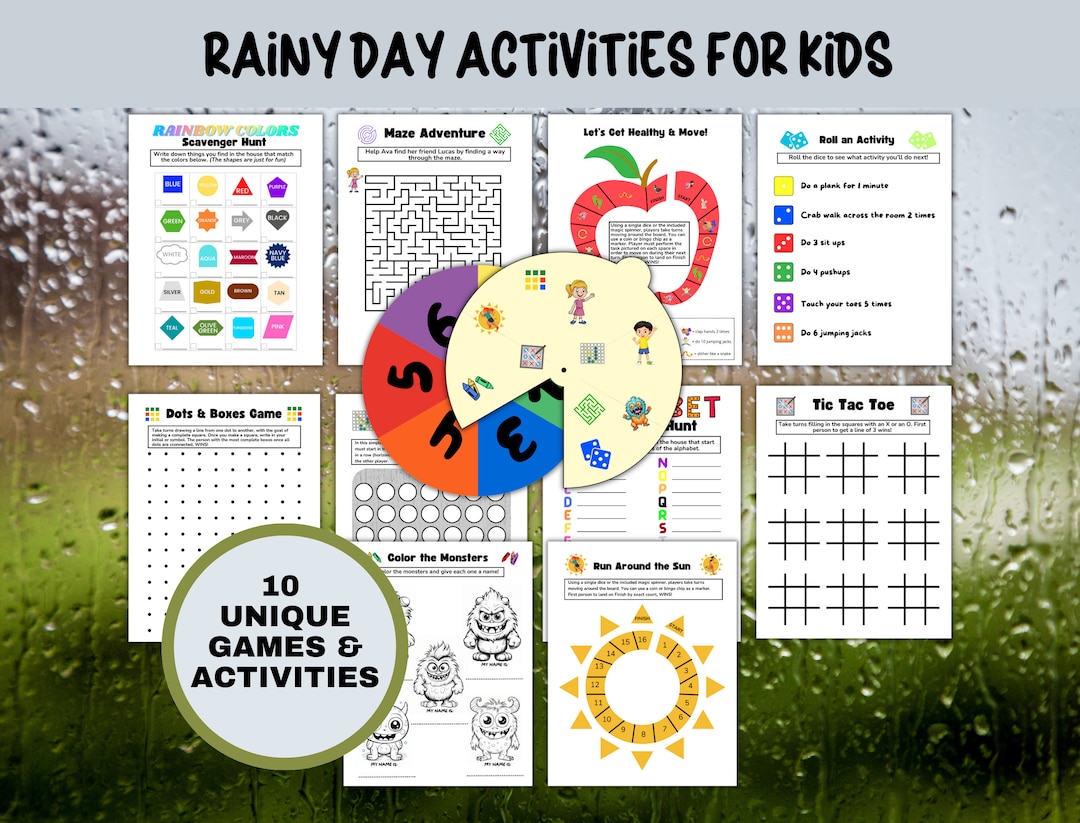 Rainy Day Games for Kids, Scavenger Hunt, Tic Tac Toe Game, Kids ...