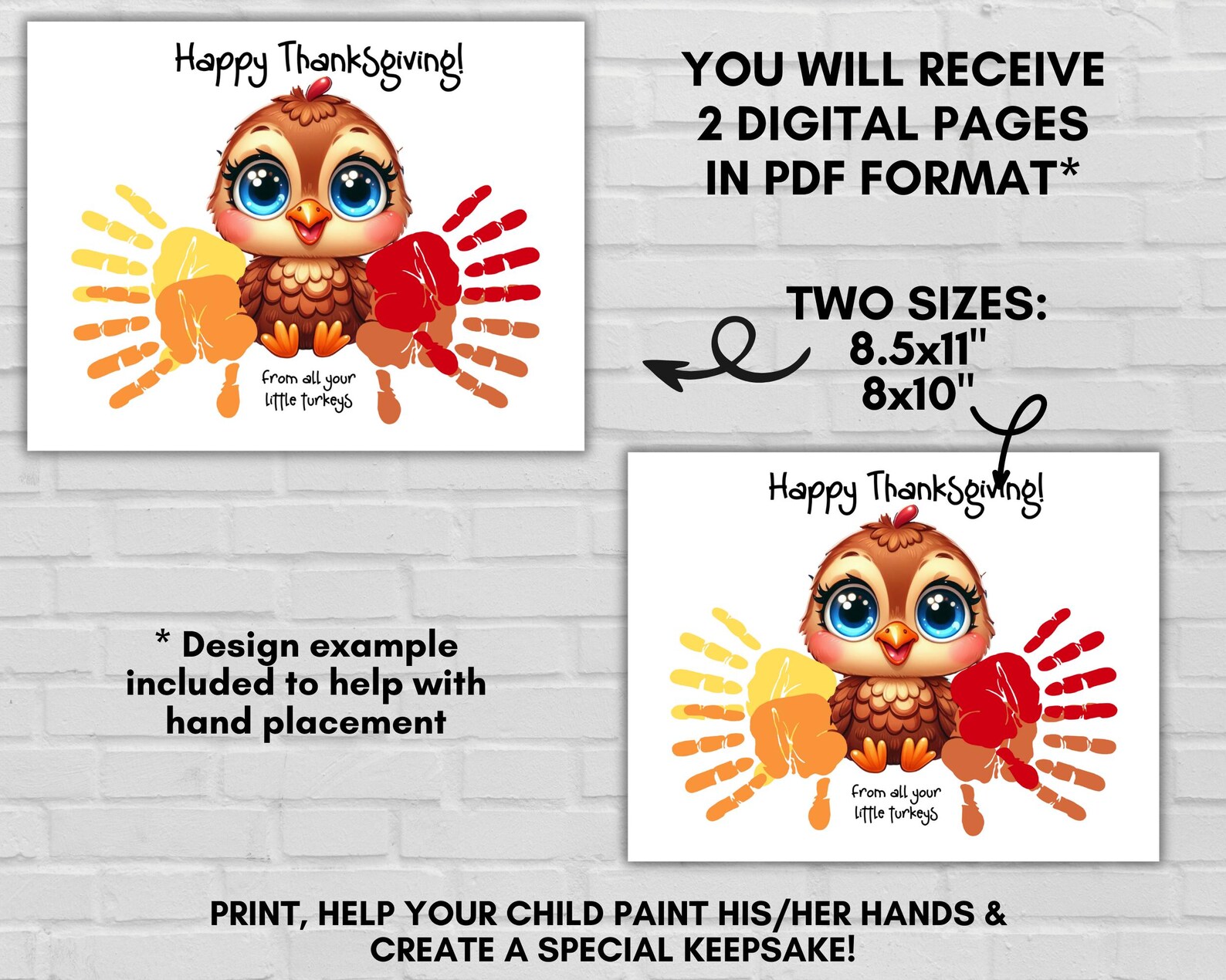 Thanksgiving Handprint Craft, Our Little Turkeys Handprint, Fall ...