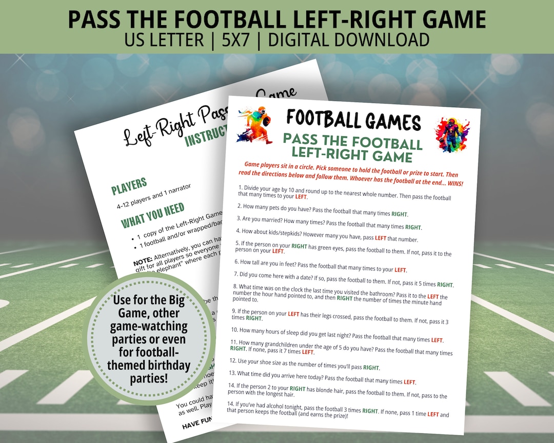 Pass the Football, Left Right Game, Pass the Prize, Ice Breaker Game ...