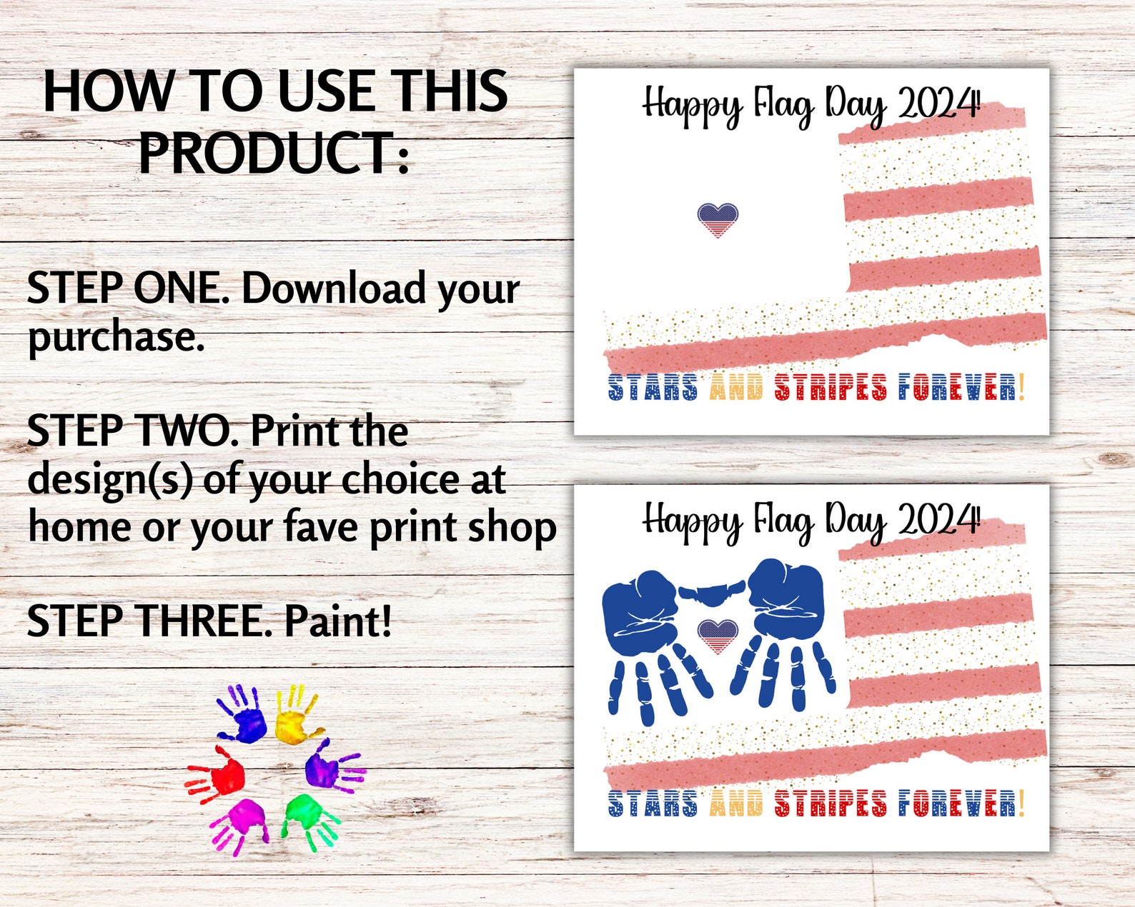 Flag Day Handprint Craft, Patriotic Handprint Art, Handprint Sign, DIY ...
