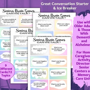 Seniors Can We Talk Game, Conversation Cards, Seniors Brain Games ...