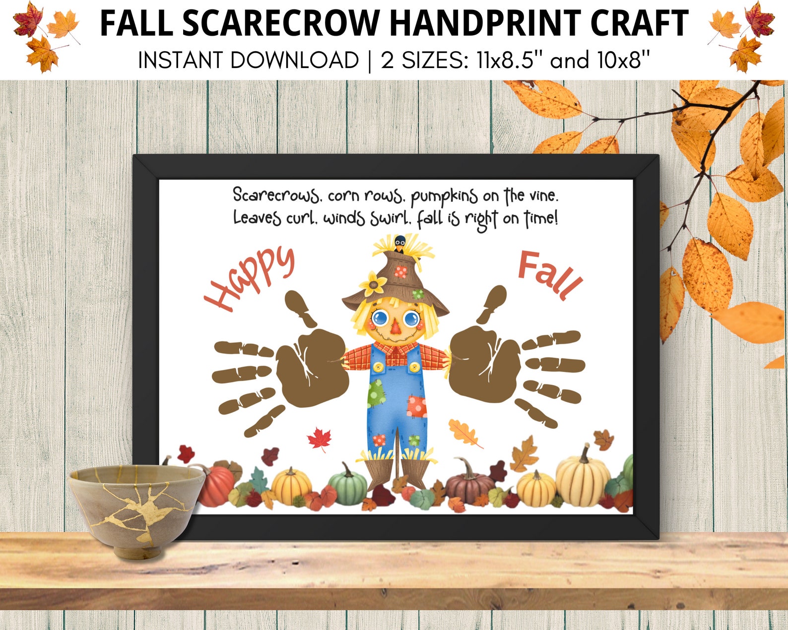 Scarecrow Handprint Craft, Fall Handprint Craft, Fall Handprint Art ...