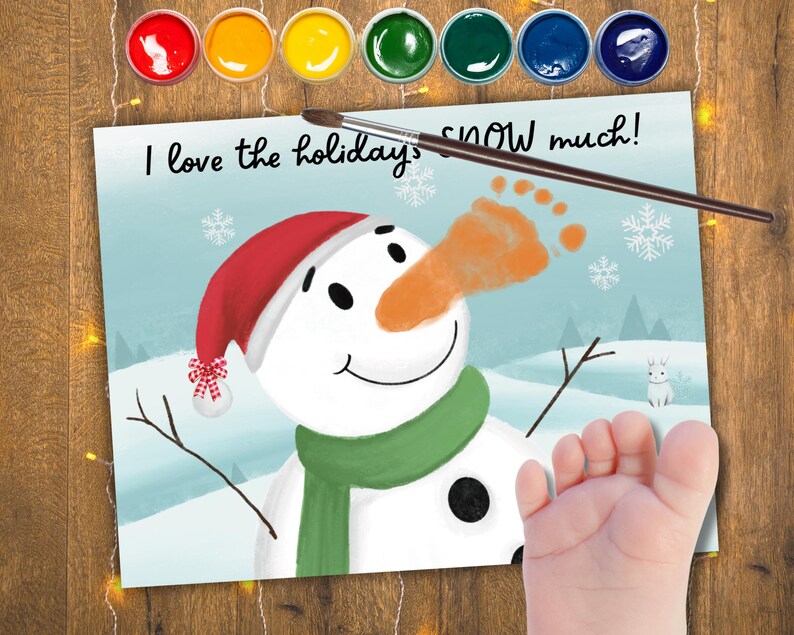 Christmas Handprint Craft, Snowman Footprint, Winter Handprint Craft ...